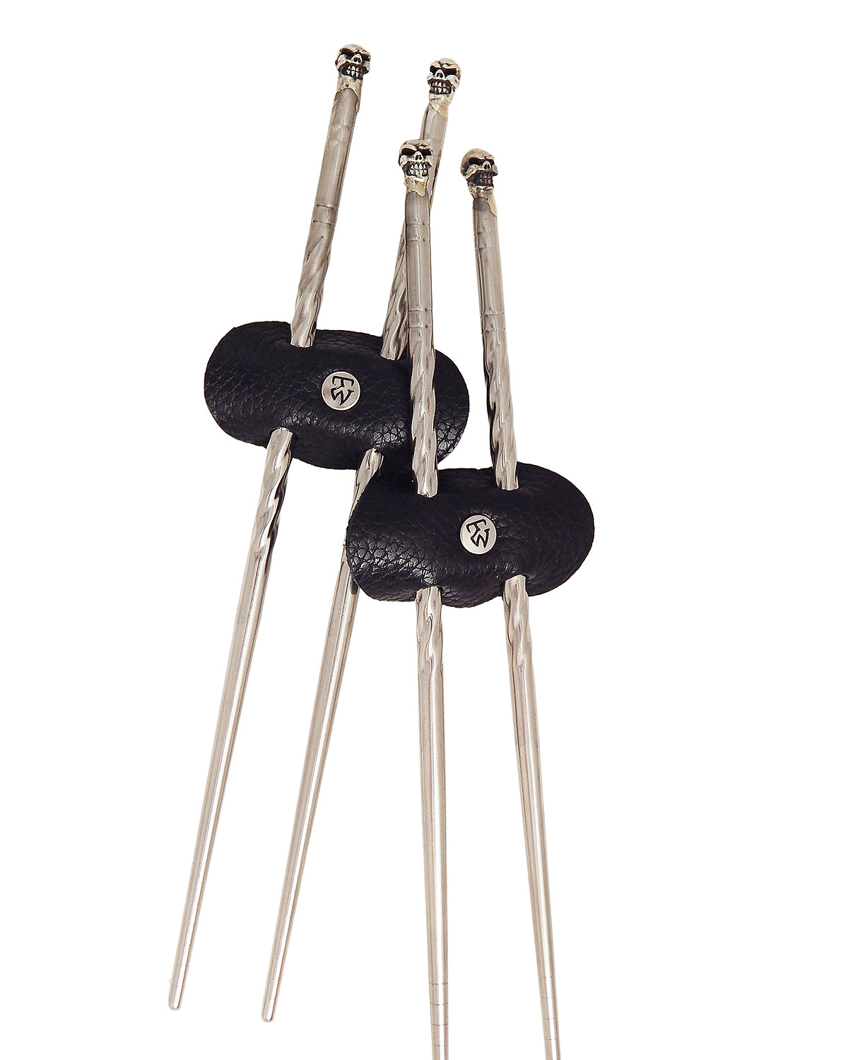 DOUBLE CROSS by Travis Walker - "CHOPSTICKS" in Steel with SILVER SKUL ...