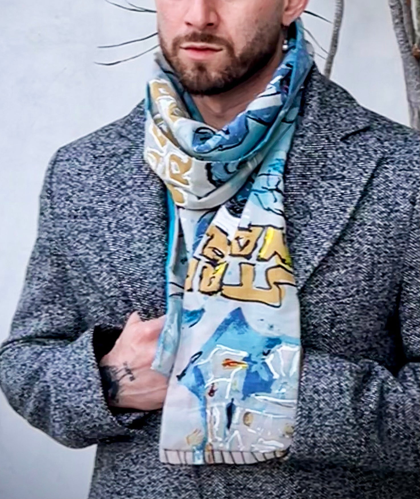 COWBOYS and DEMONS - "STAR WARS" SCARF with Hand Applied Acrylic Accen ...